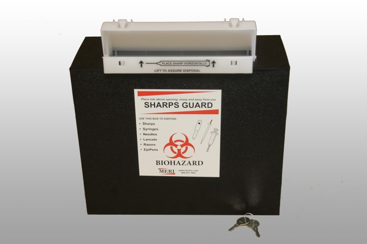 Lockable Needle Wall Box | 5-Quart Rugged Sharps Box #1510